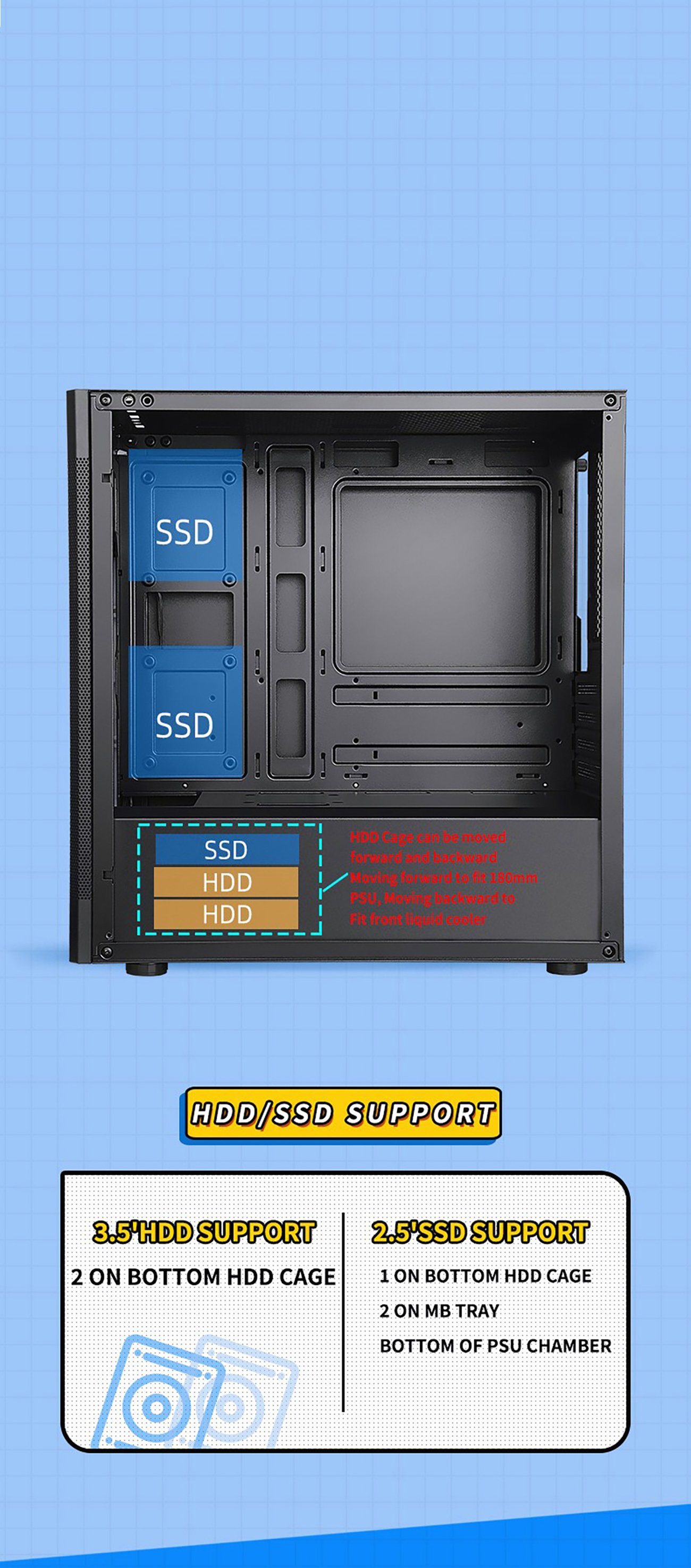 Sama ARGB-Q5-BK Black USB3.0 Tempered Glass Micro ATX Tower Gaming Computer Case w/ 3 x 120mm ...